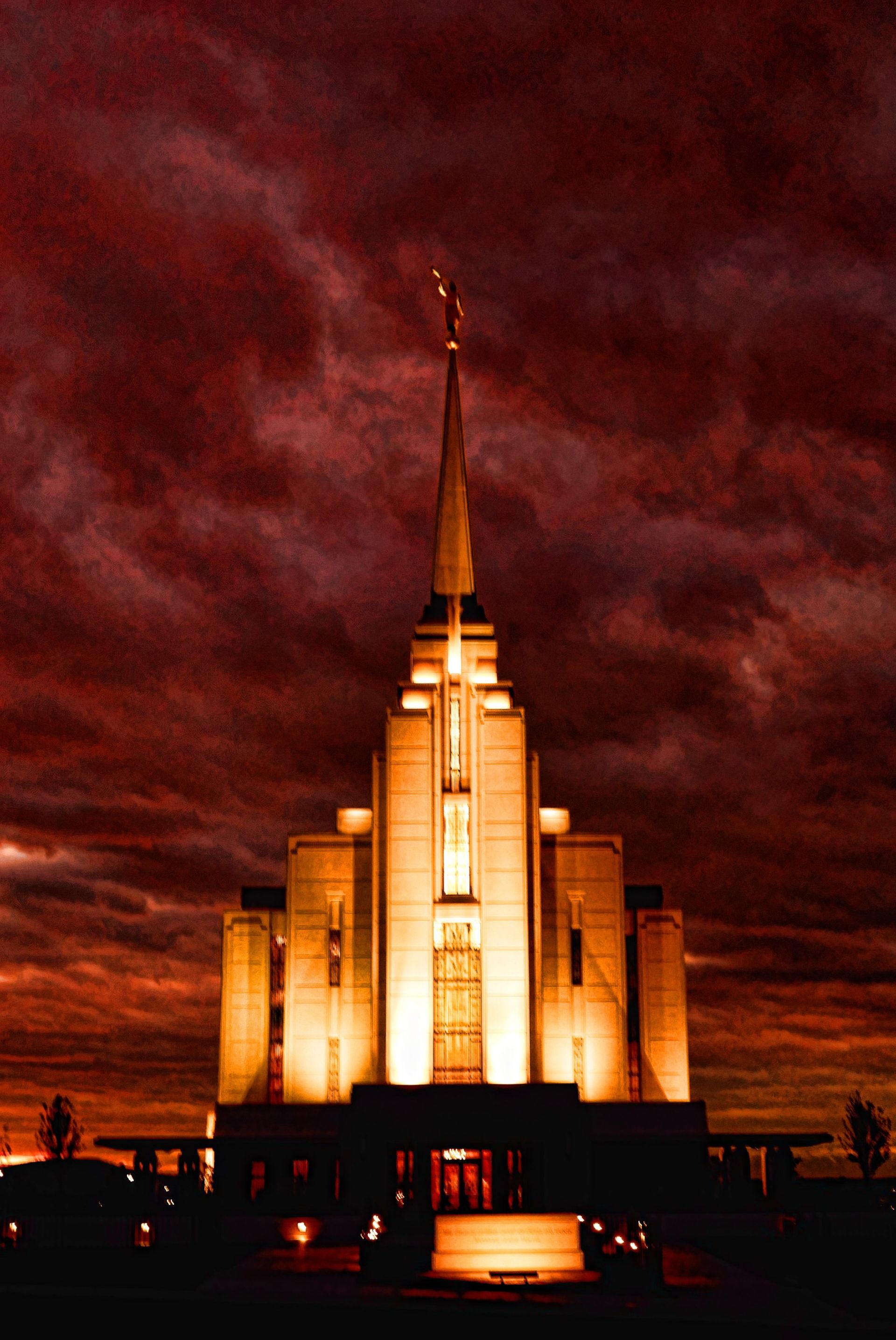 Rexburg Idaho Temple in the Evening