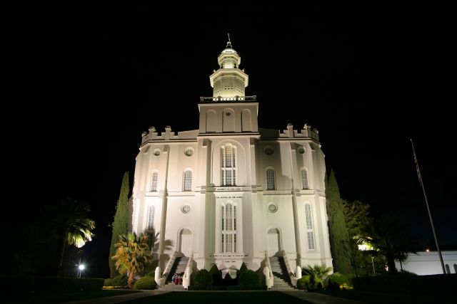 St. George Utah Temple in the Evening