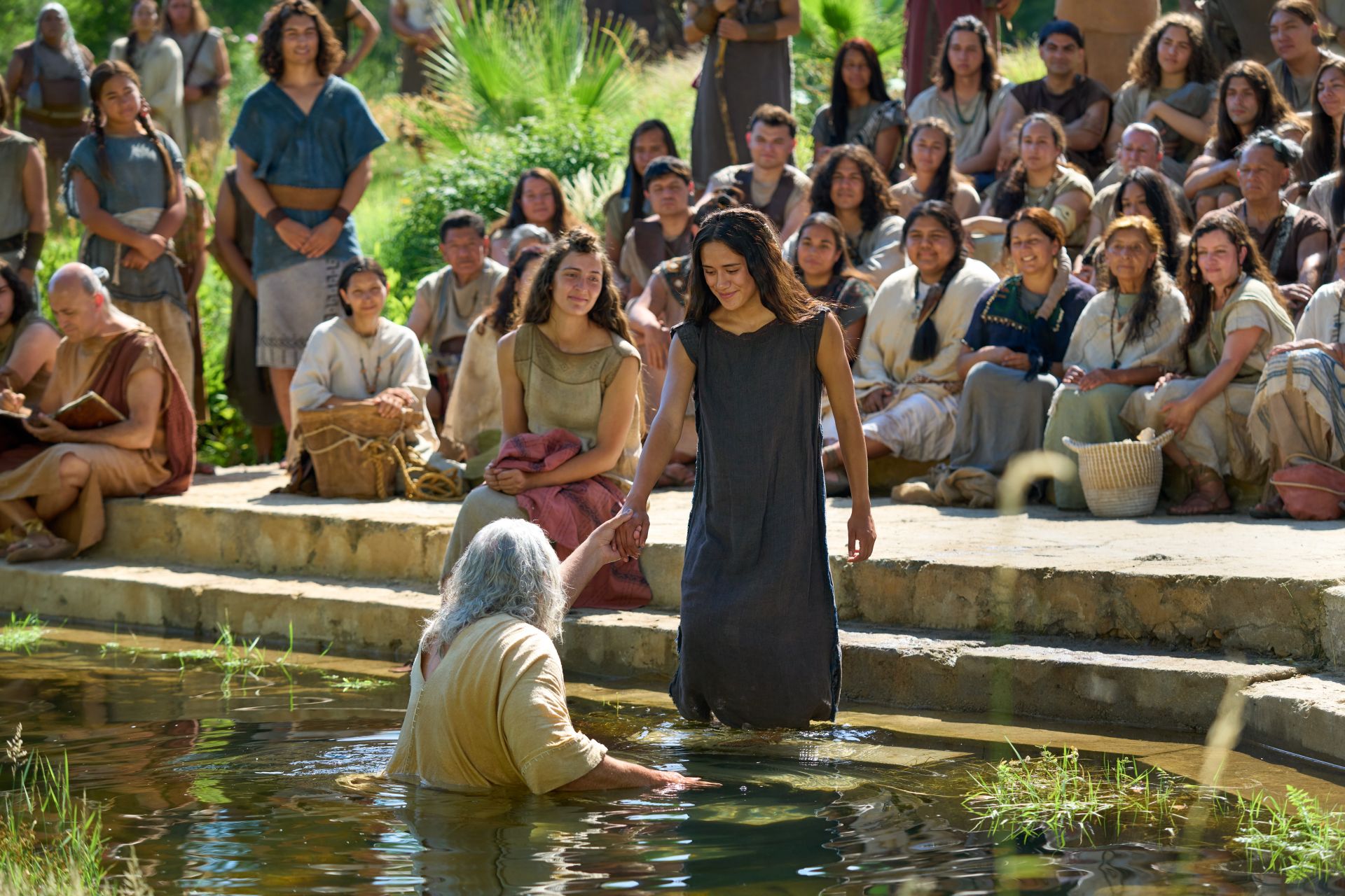 Nephi Baptizes the People