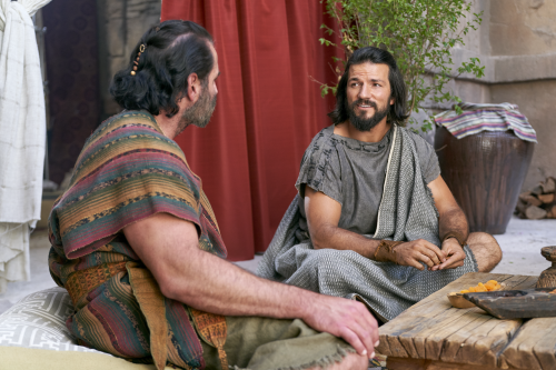 Alma the Younger Sitting and Talking with Amulek