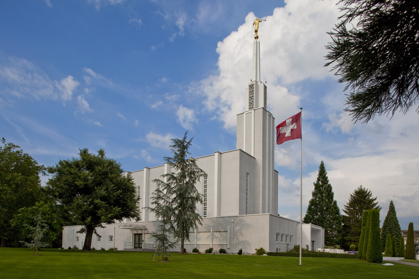 Bern Switzerland Temple and Flag
