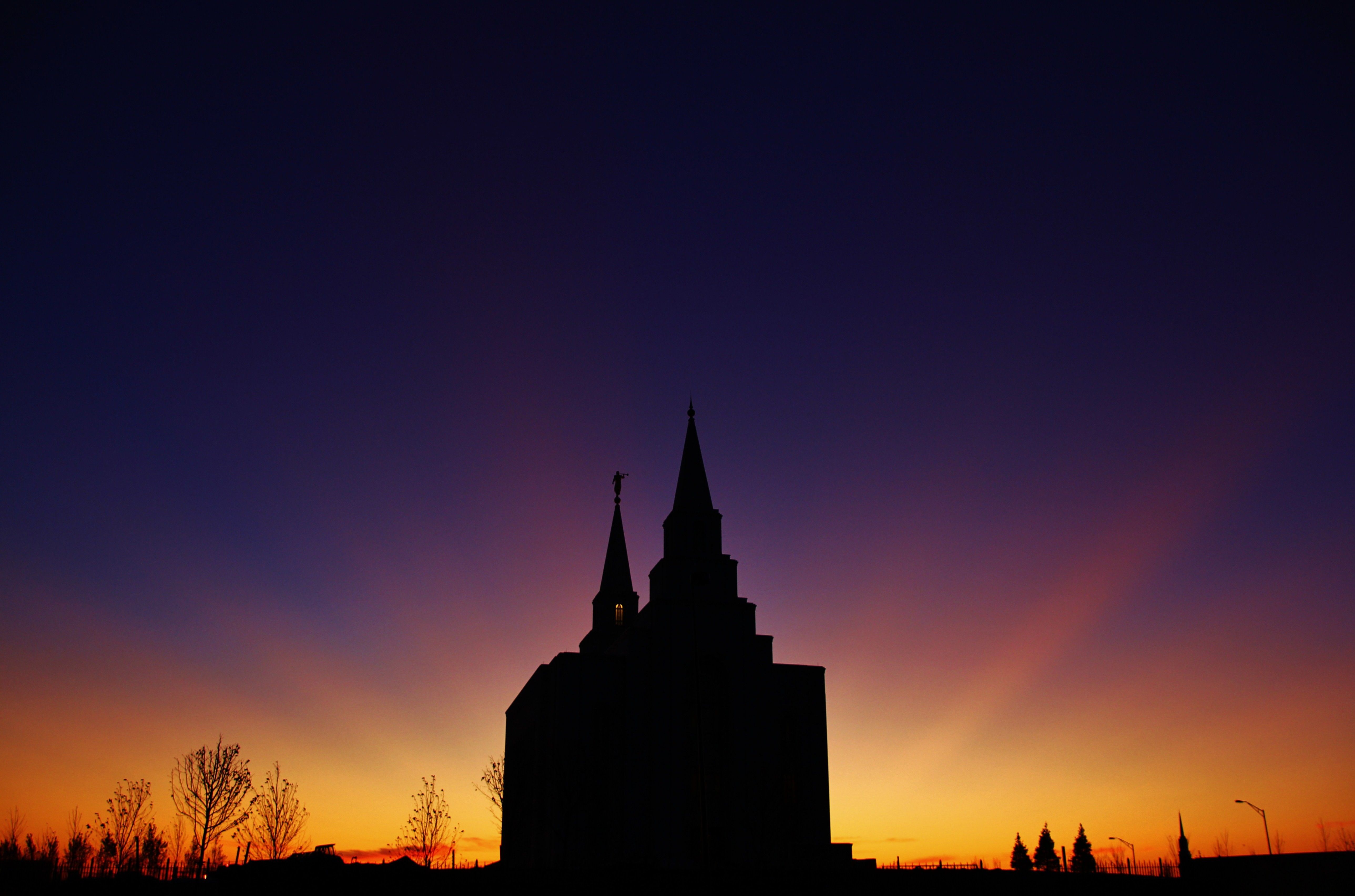 The Kansas City Missouri Temple at Sunset