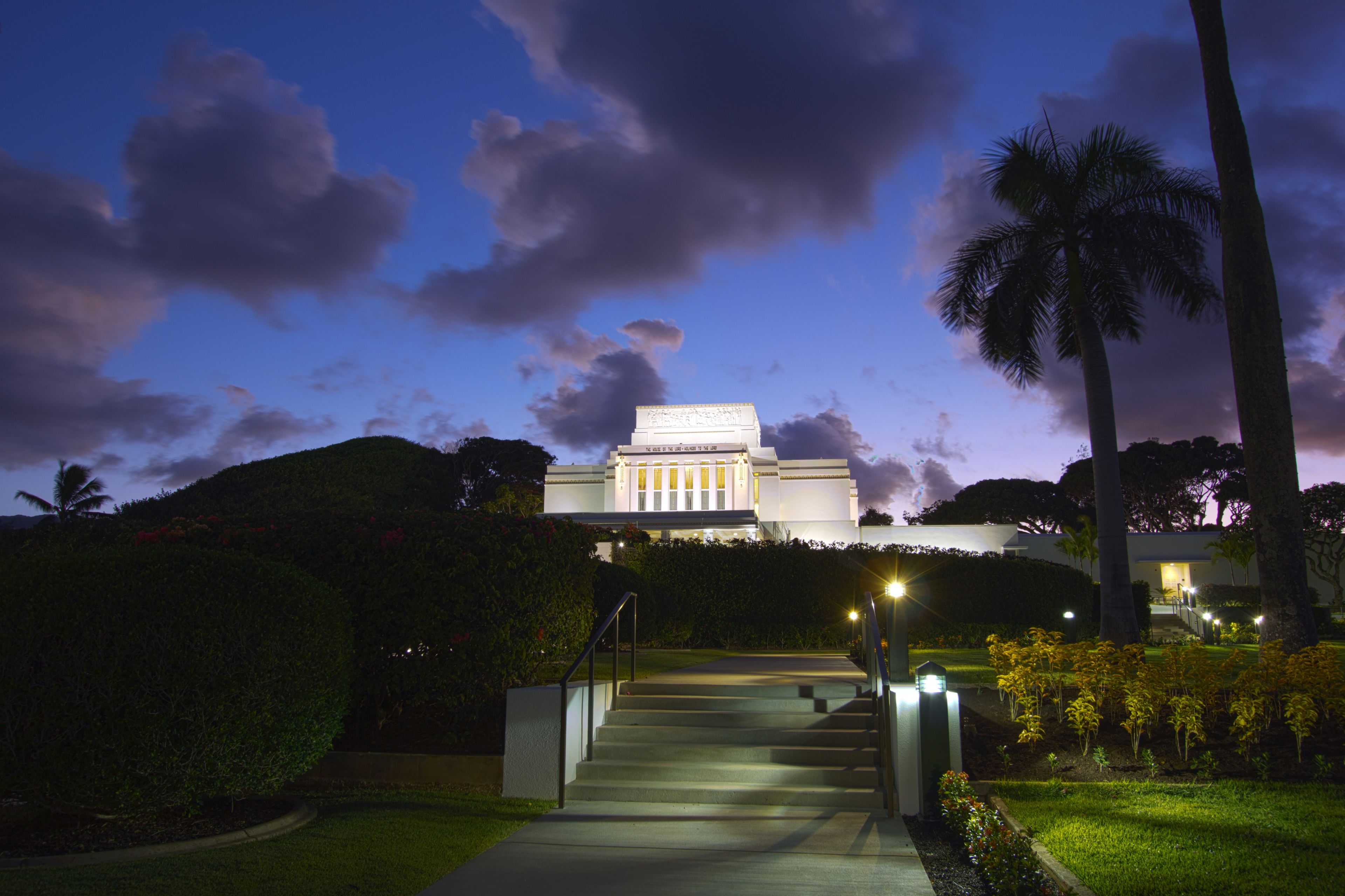 Laie Hawaii Temple in the Evening