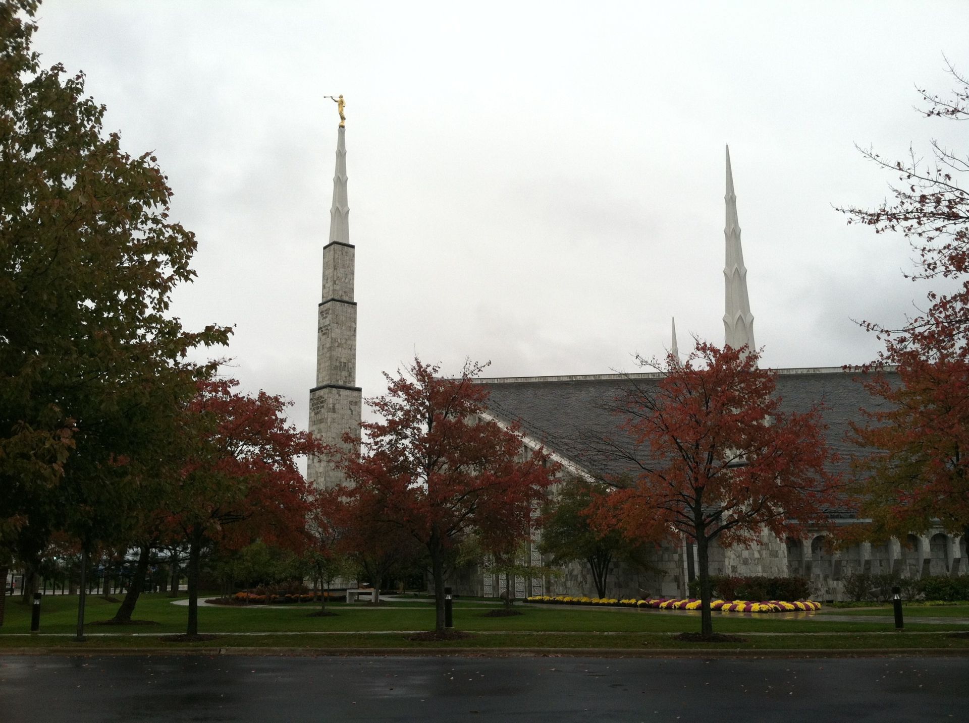 The Chicago Illinois Temple in Fall