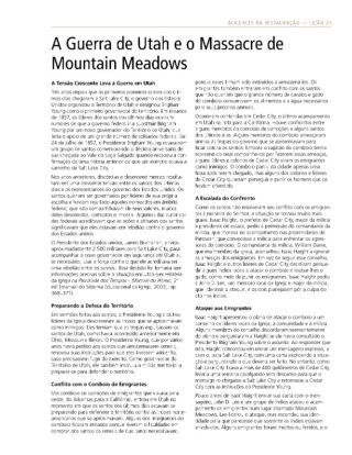 Lição 25: A Guerra de Utah e o Massacre de Mountain Meadows