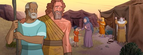 Jacob, Rebekah, and family | Fleeing Esau | Bible videos for kids | Old ...