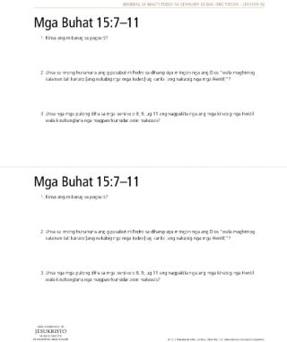 Leksyon 92: Mga Buhat 15