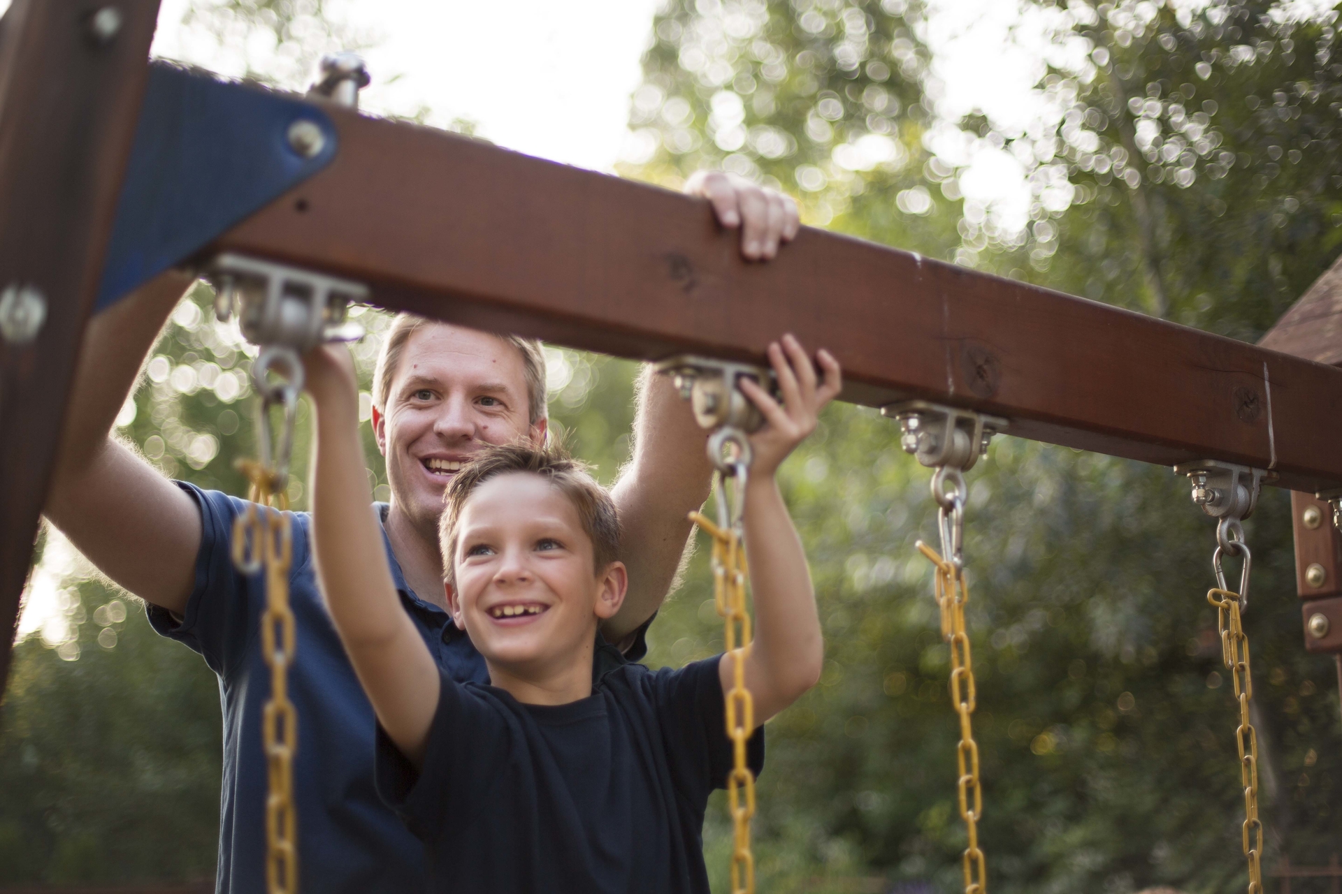 Father and Son Working
