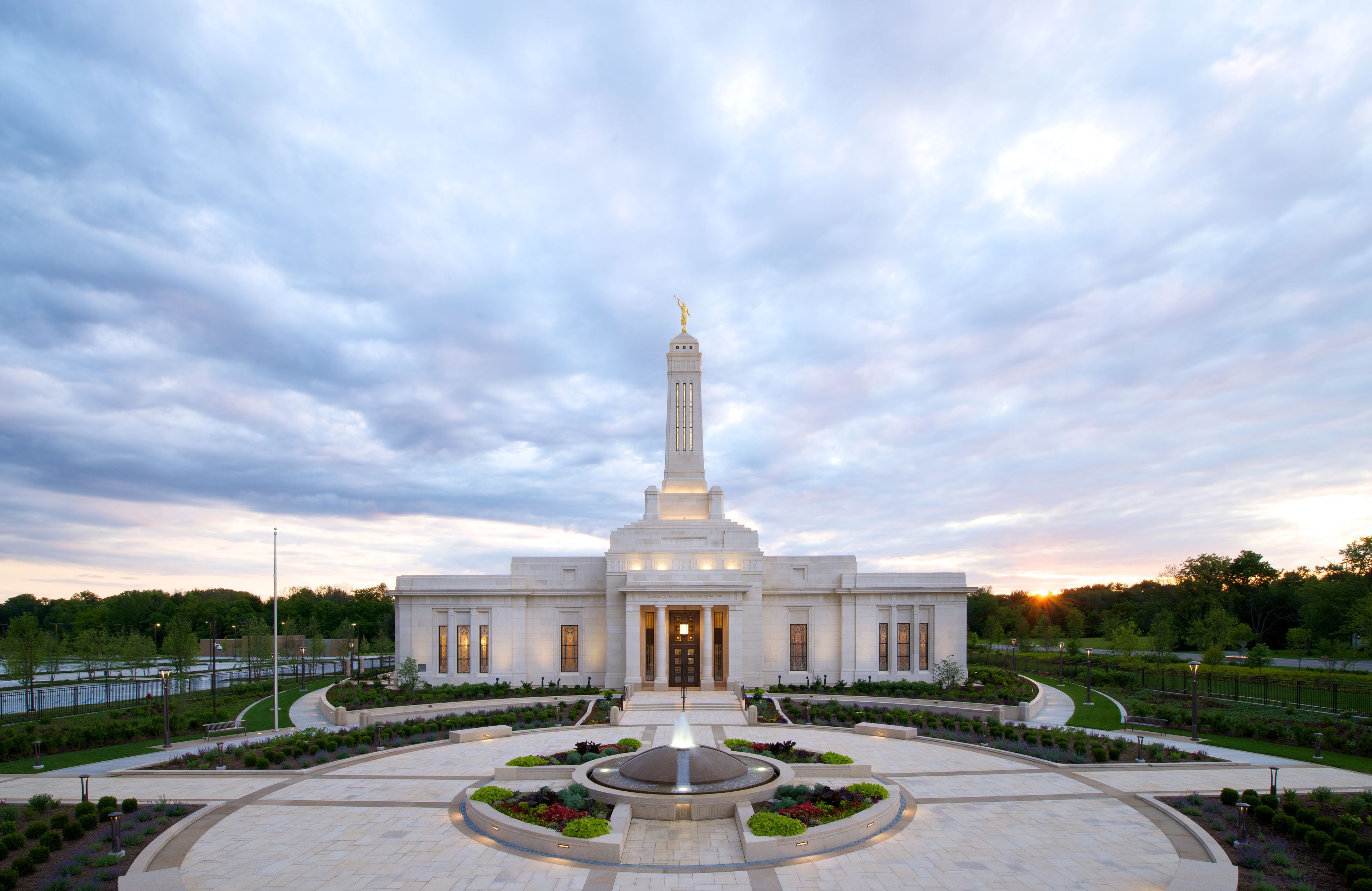 Indianapolis Indiana Temple at Sunset
