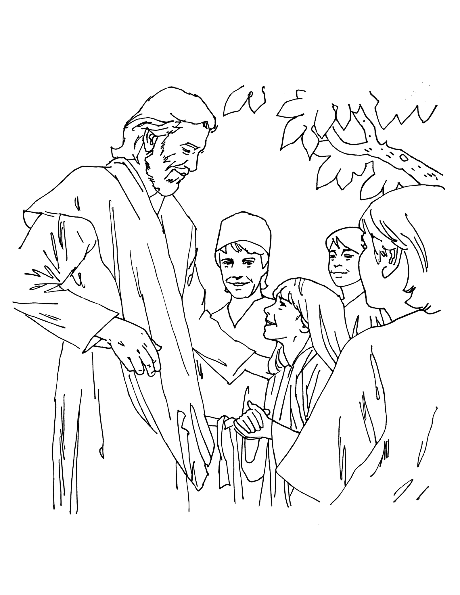 Christ Raising the Daughter of Jairus Coloring Page
