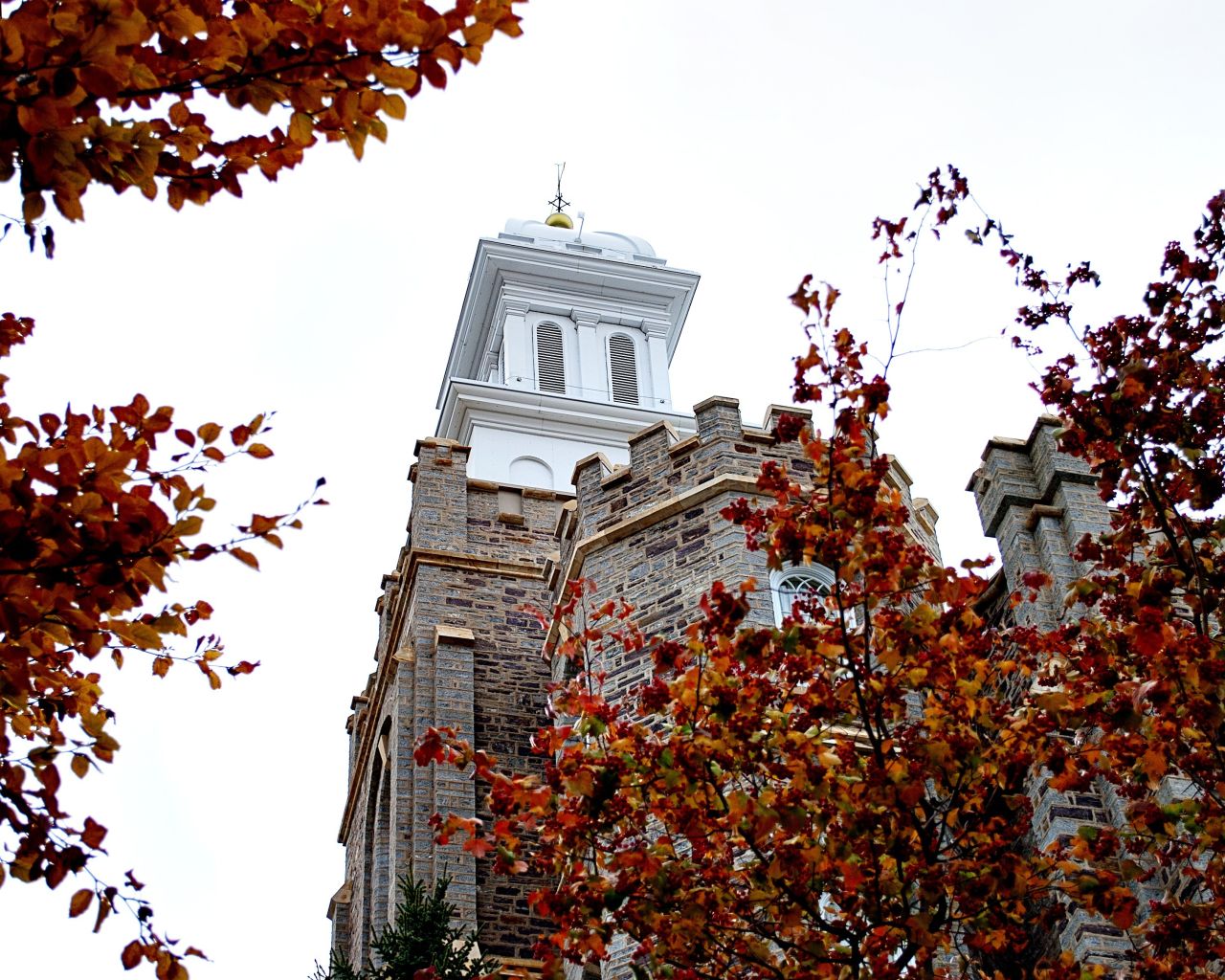 Logan Utah Temple in a Storm