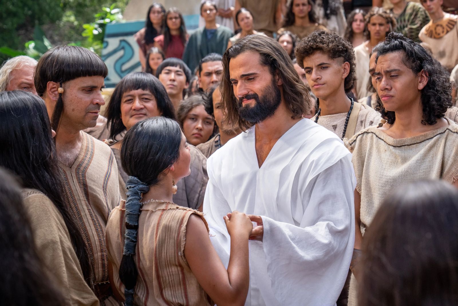 Nephites Listen as Christ Teaches