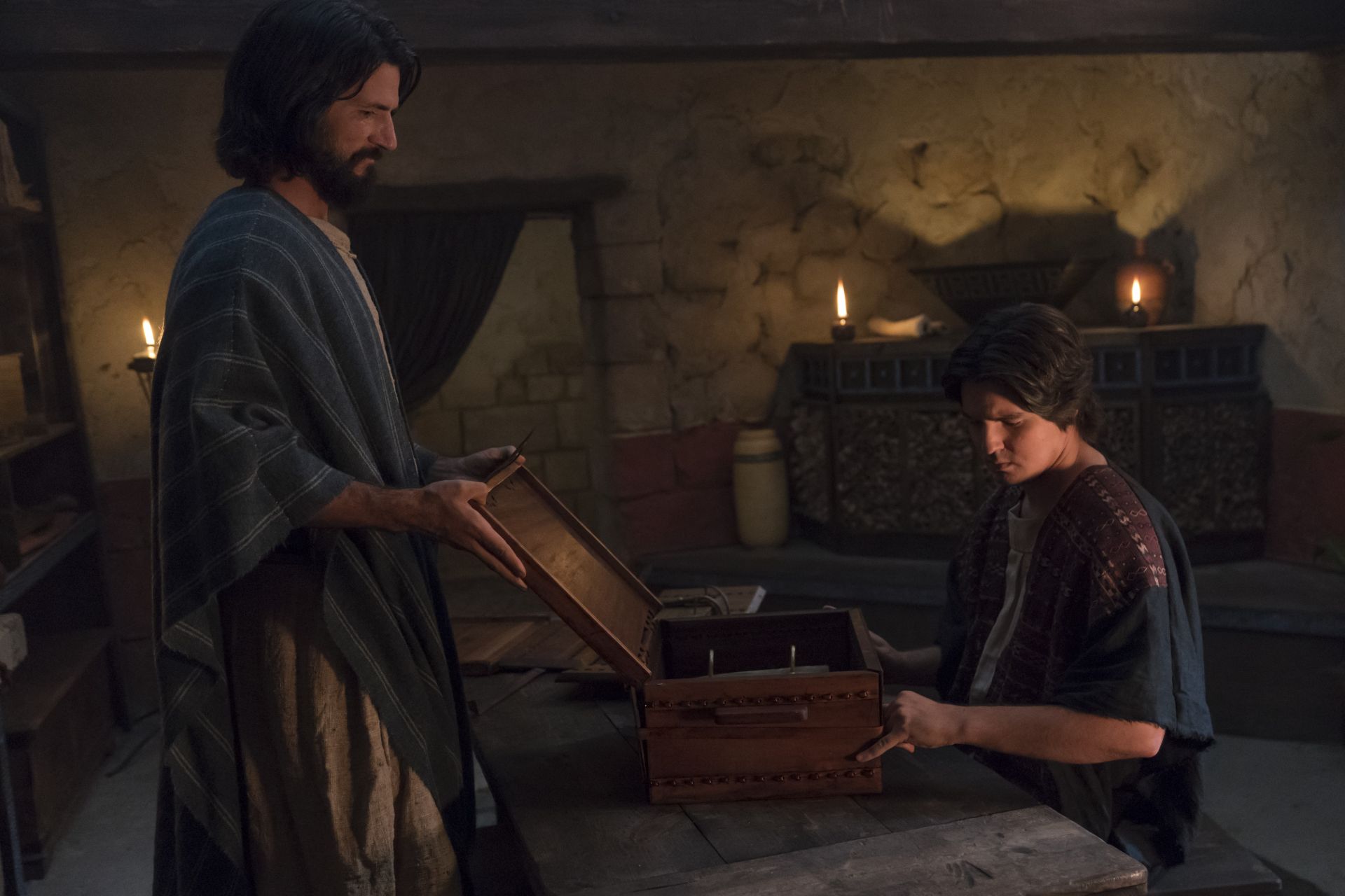 Alma the Younger Presenting the Records to His Son Helaman