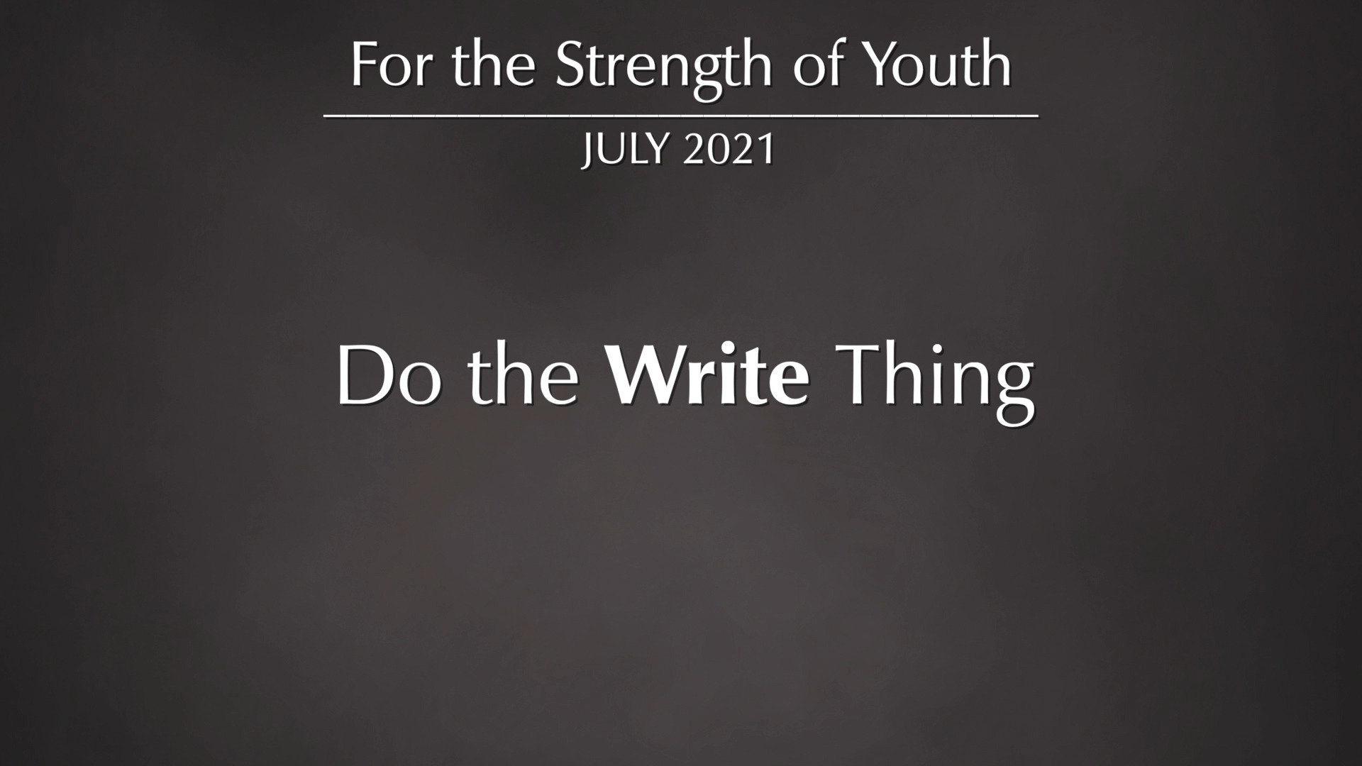 Do the Write Thing