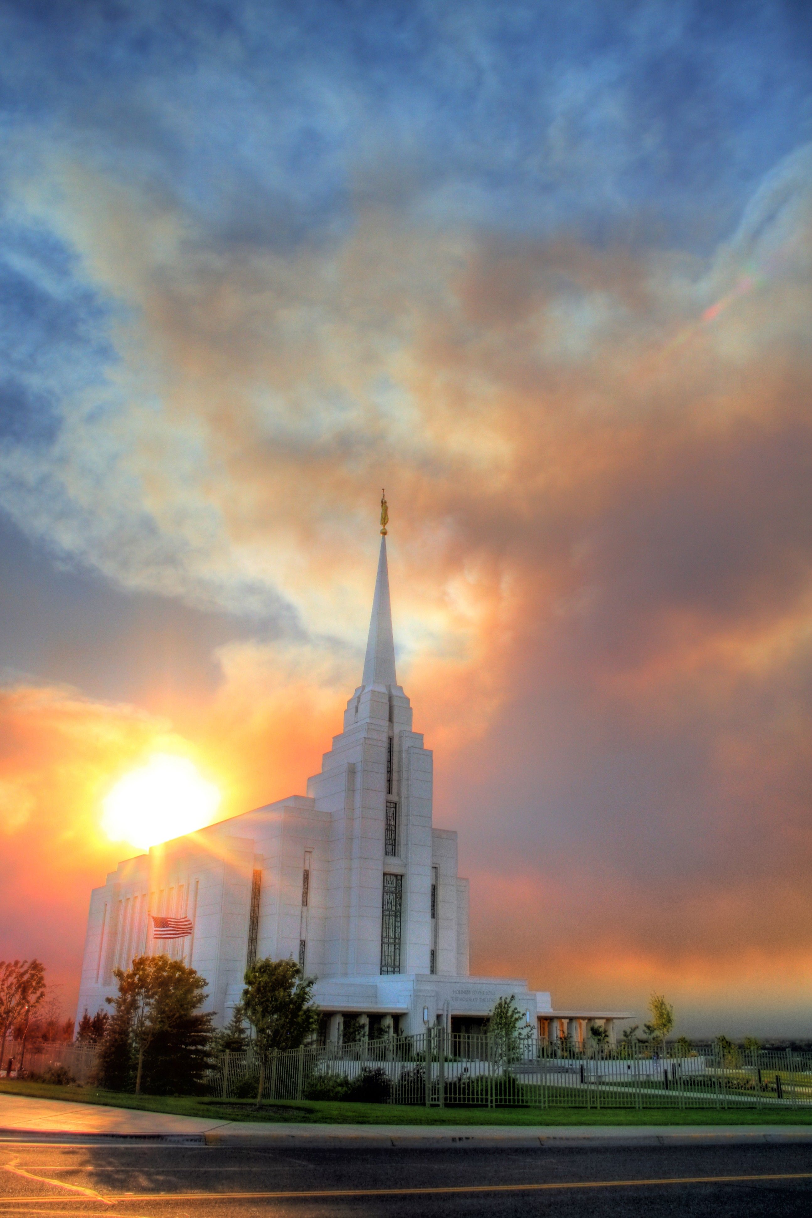 Rexburg Idaho Temple at Sunset