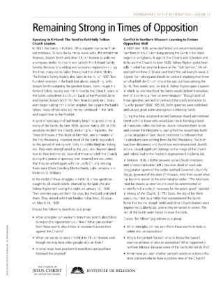 Lesson 15: Strength amid Opposition