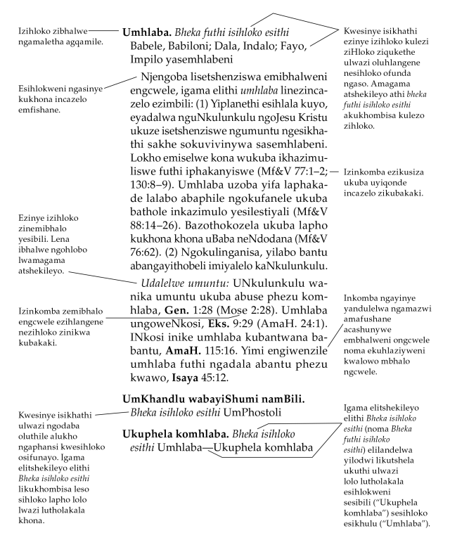 IsiHloko zemiBhalo eNgcwele