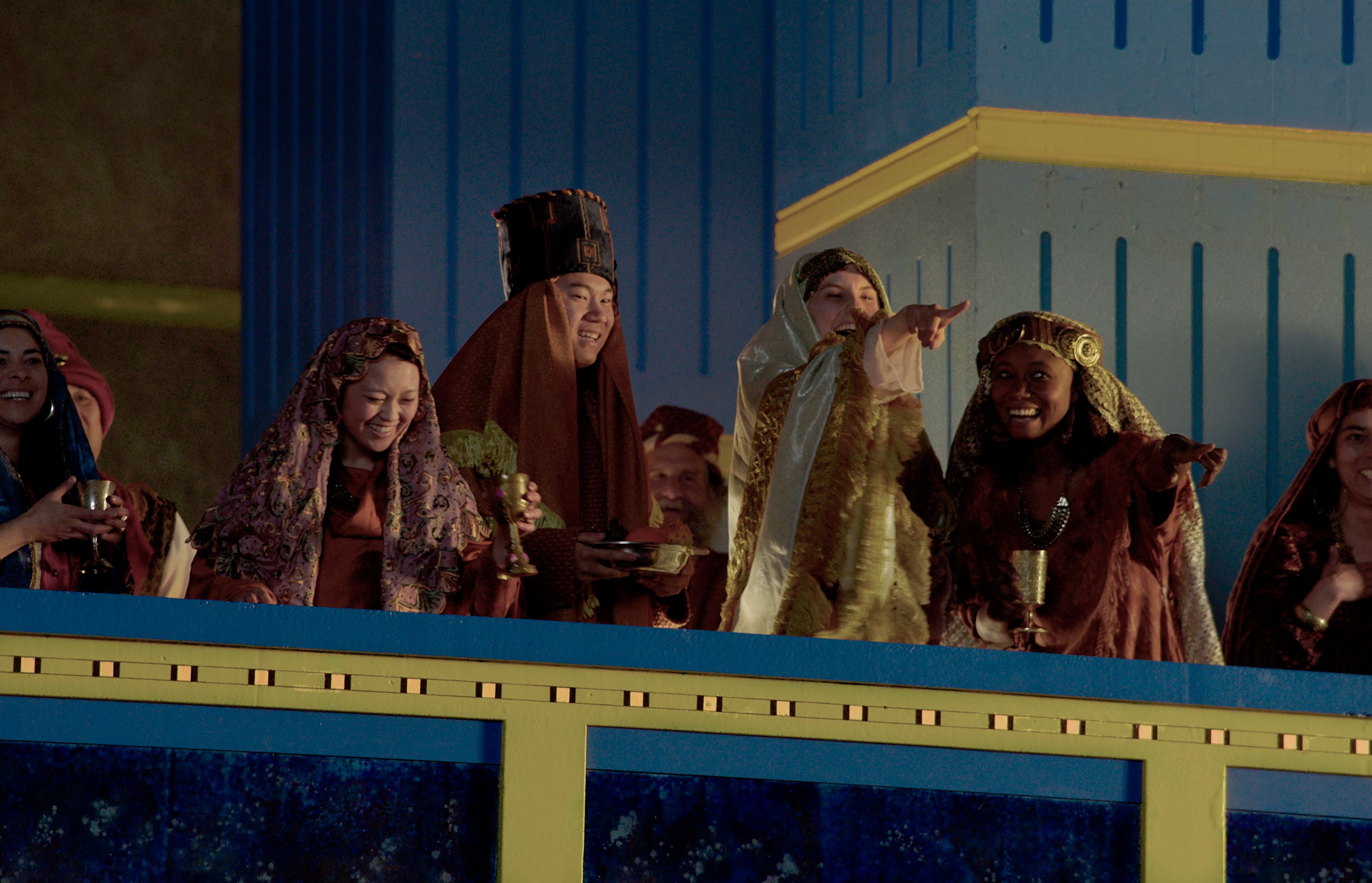 People in the great and spacious building mocking those at the tree of life