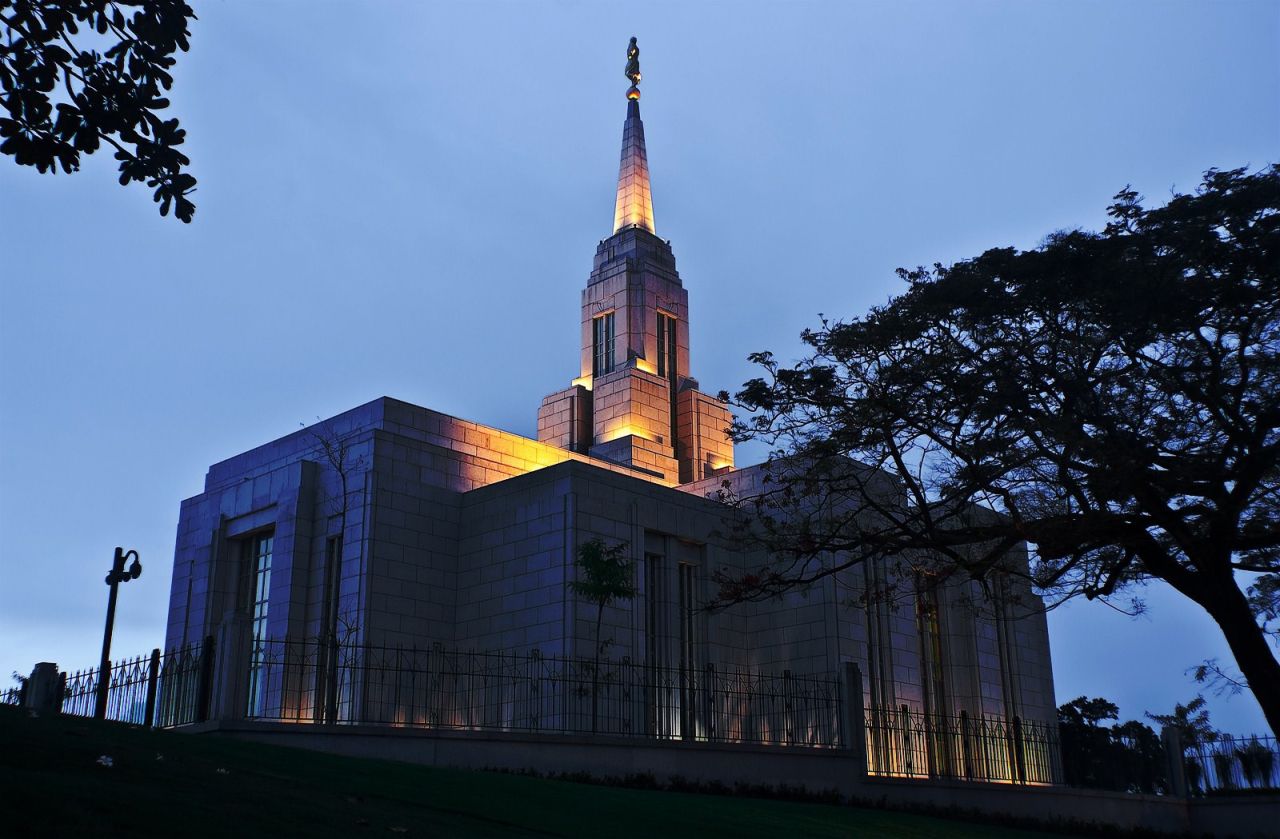 The Cebu City Philippines Temple at Night