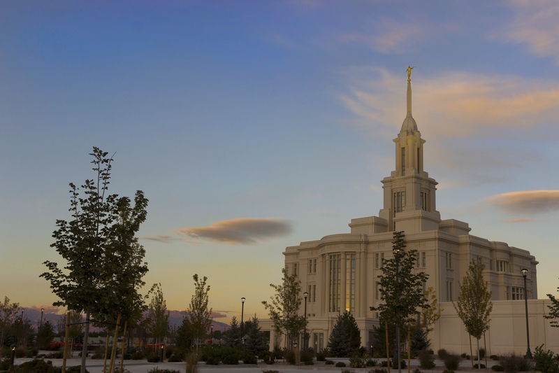 Payson Utah Temple in the Evening
