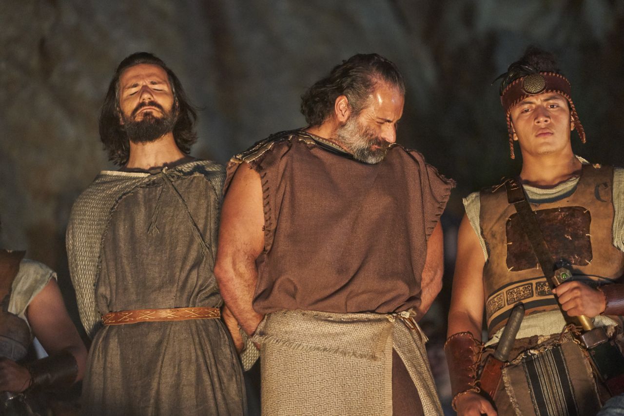 Alma the Younger and Amulek Praying as the Prison Begins to Shake