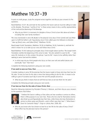 Lesson 13: Matthew 8–10