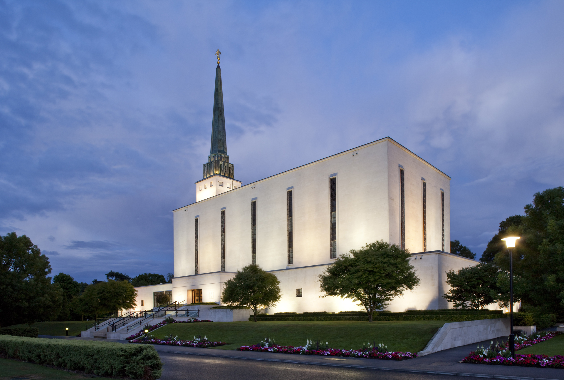 London England Temple in the Evening