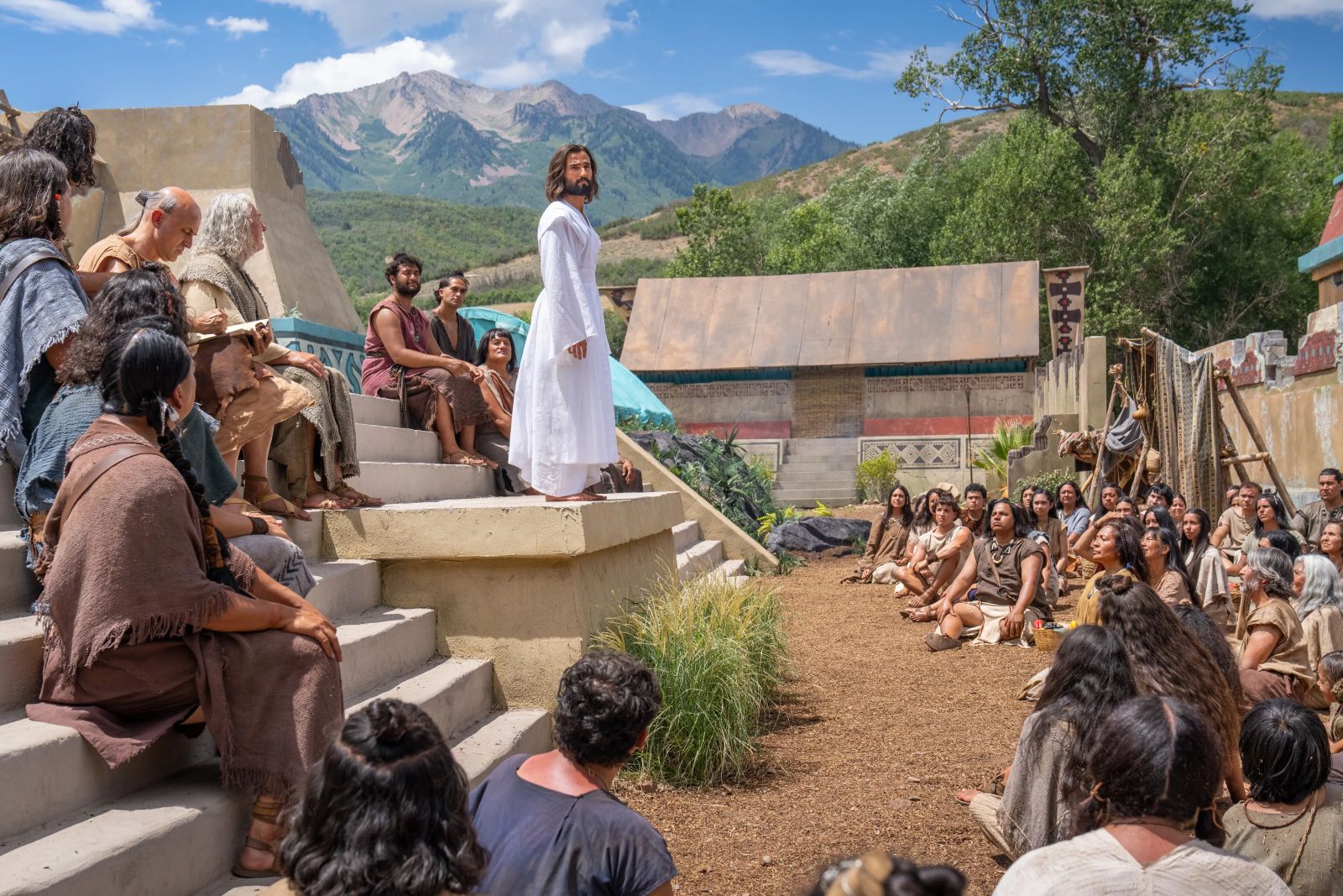 A Boy who is Lame and Nephites Listen as Christ Teaches