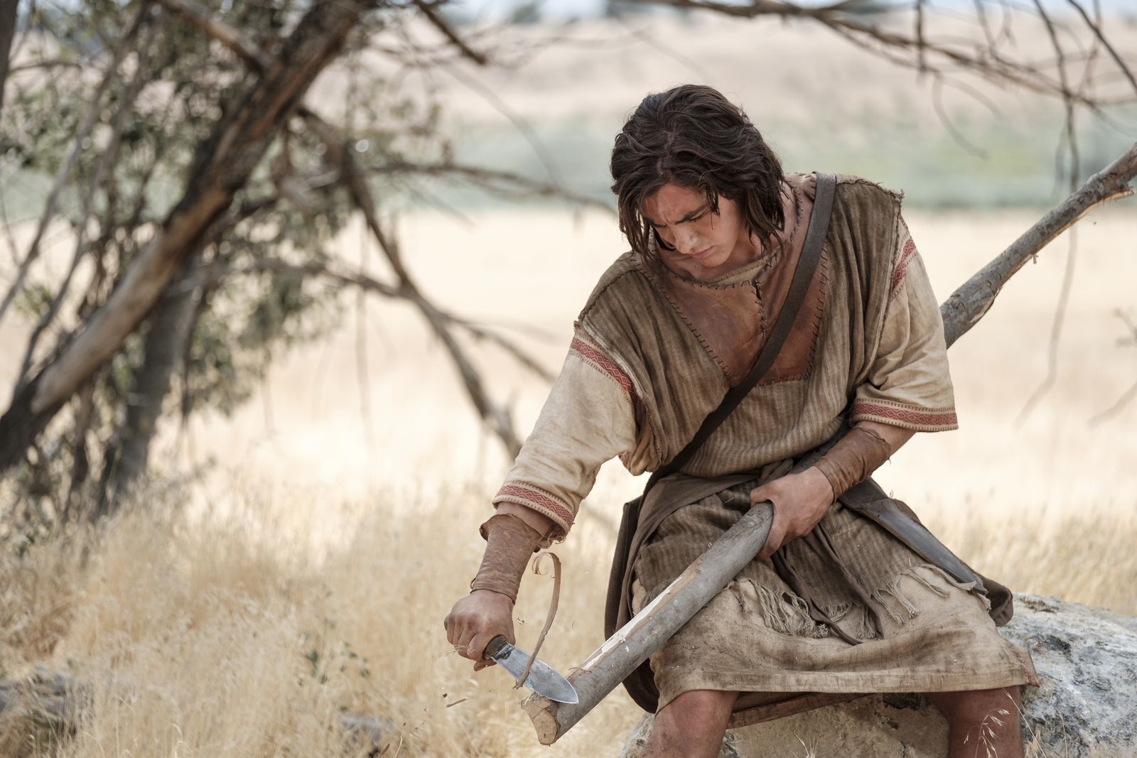 Nephi breaks his bow in the wilderness