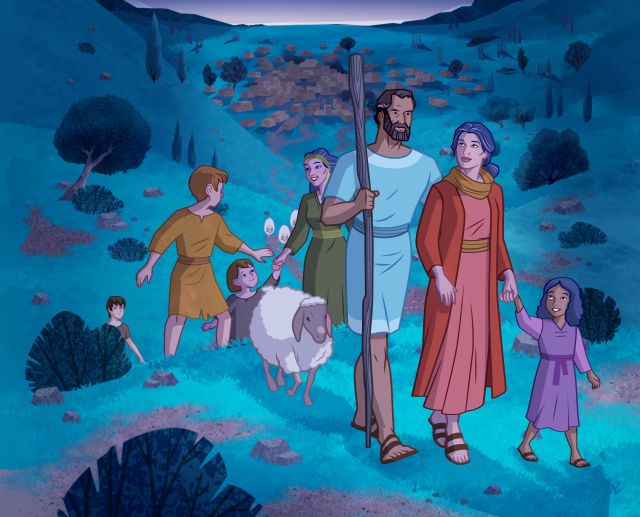 Jacob, Rebekah, and family | Fleeing Esau | Bible videos for kids | Old ...