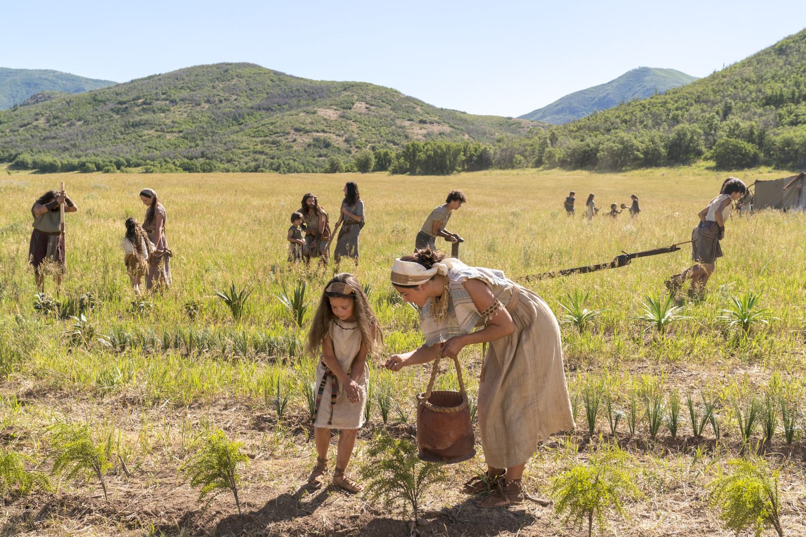 Nephite families farming the land
