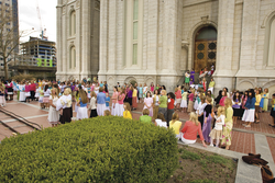 Young Women on Temple Stairs
