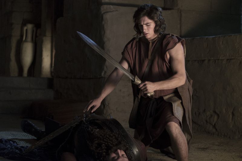 Nephi holds the sword of Laban