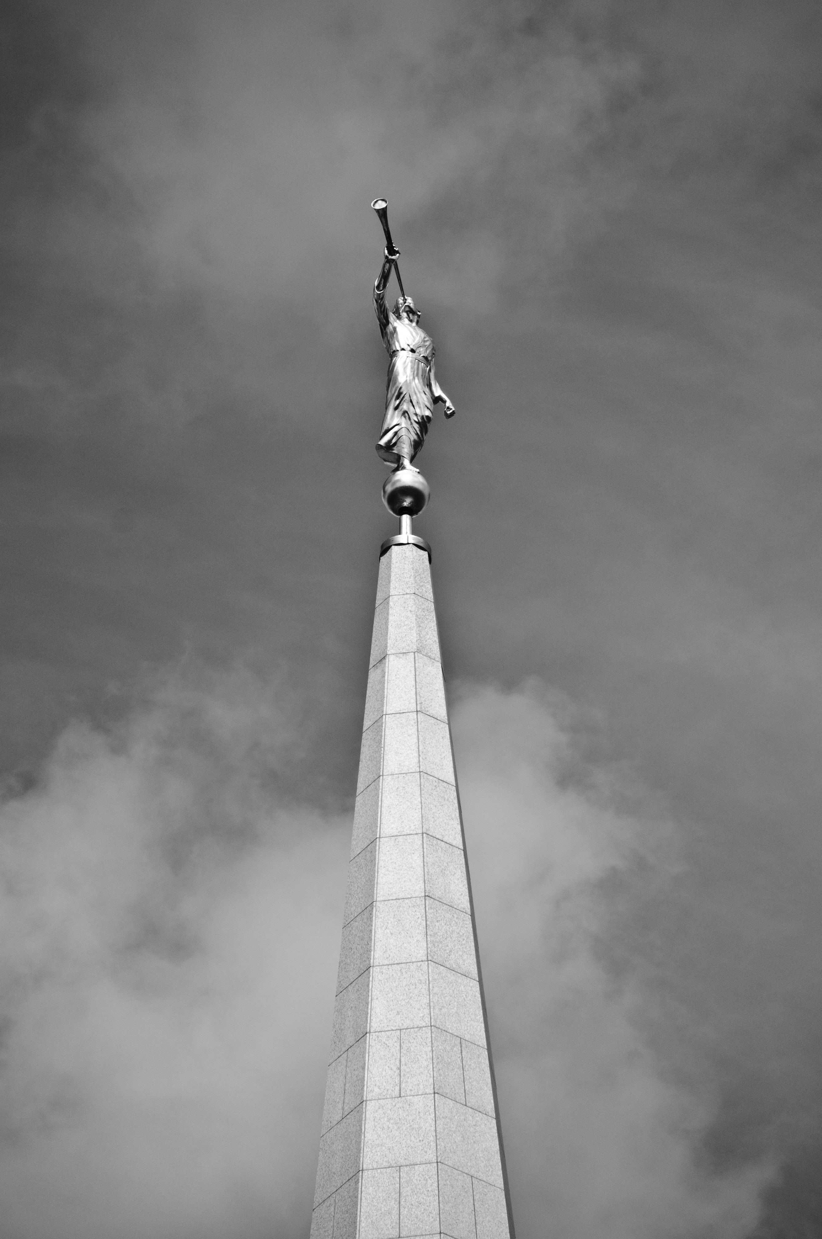 Angel Moroni in Black and White