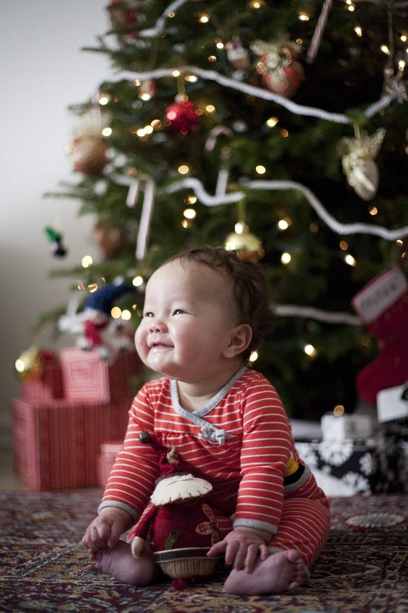 Baby on Christmas Morning