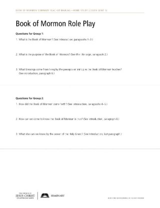 Home-Study Lesson: Studying the Scriptures–Overview of the Book of ...