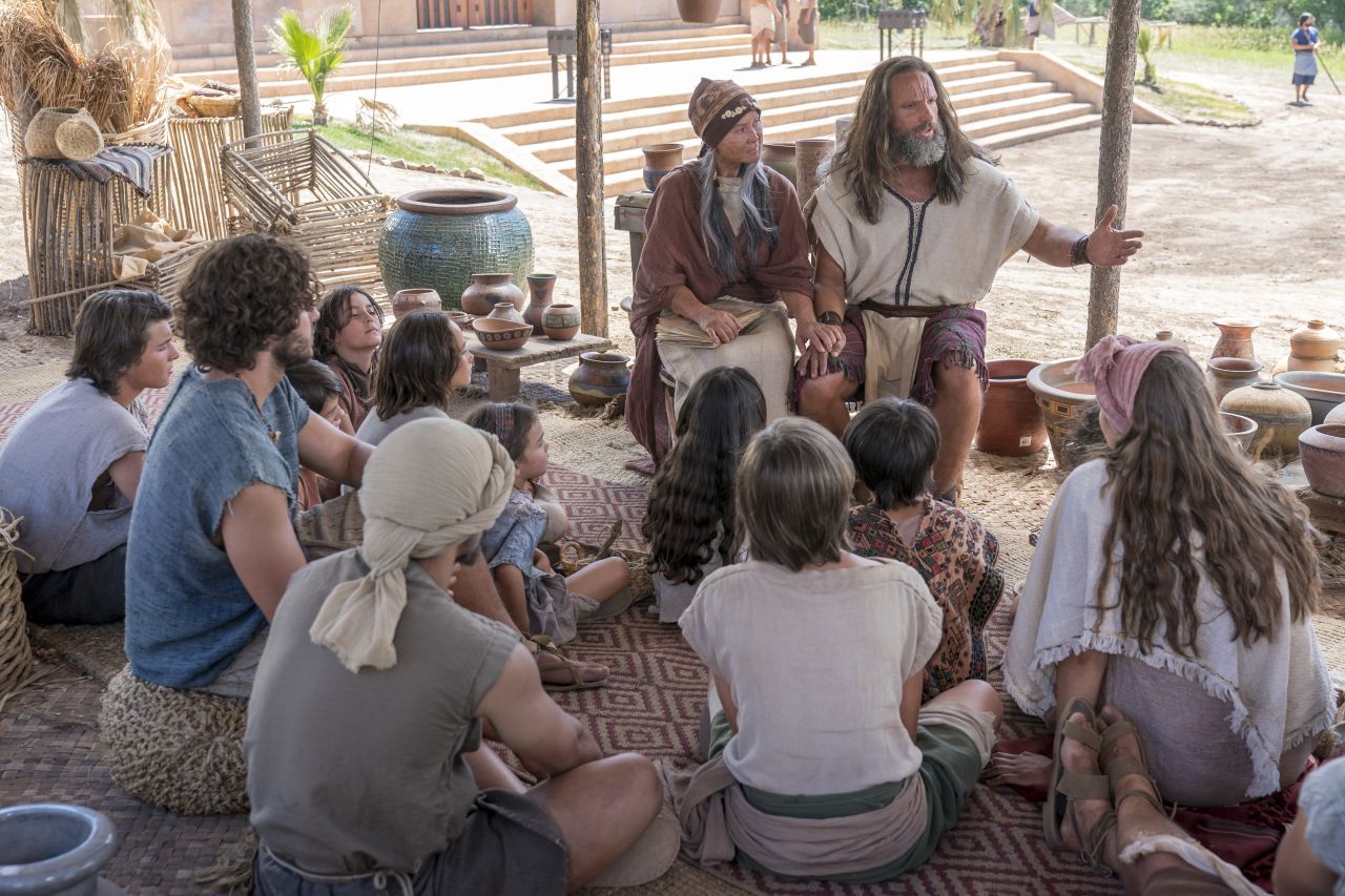 Nephi and his wife teaching the Nephites