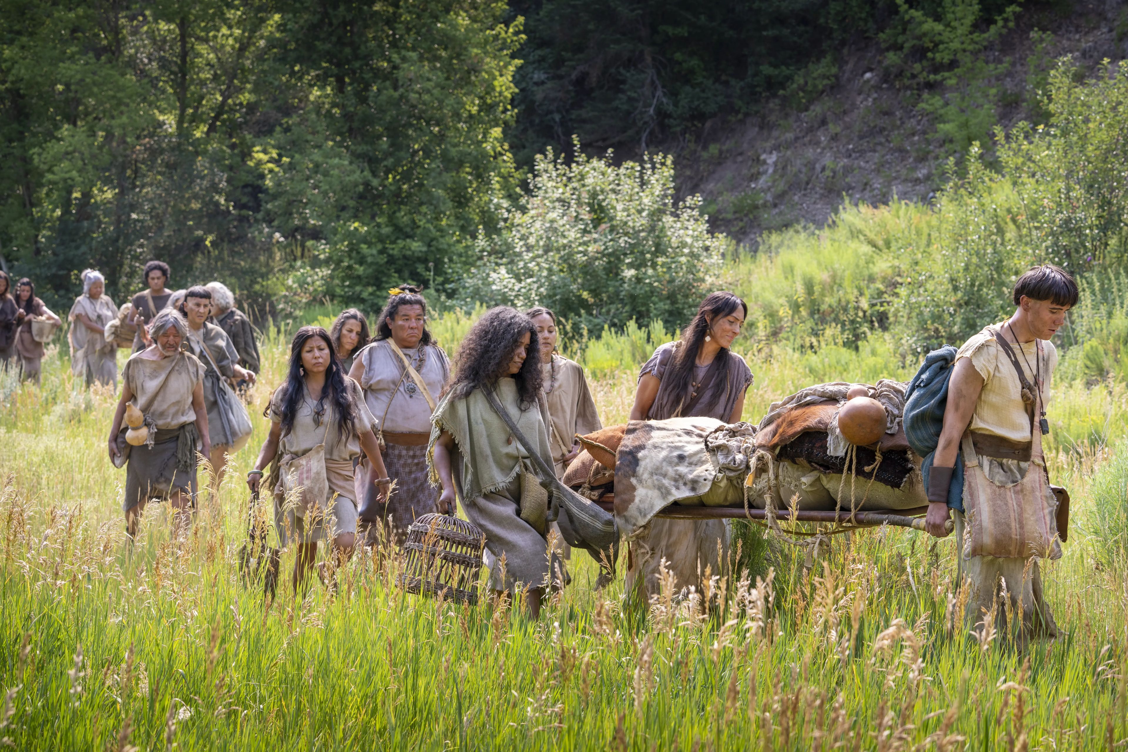 A Group of Survivors Traveling in the Wilderness