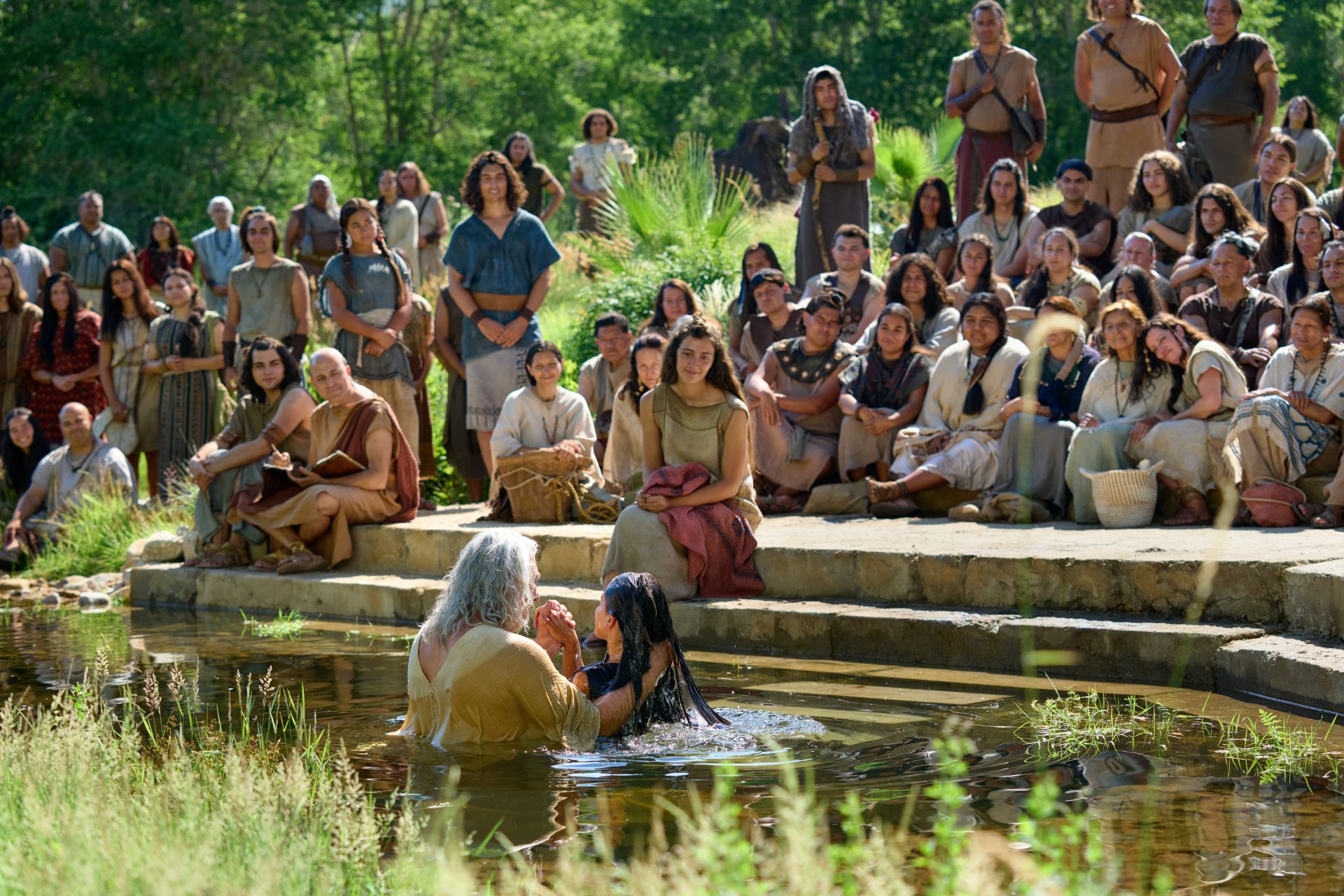 Nephi Baptizes the People