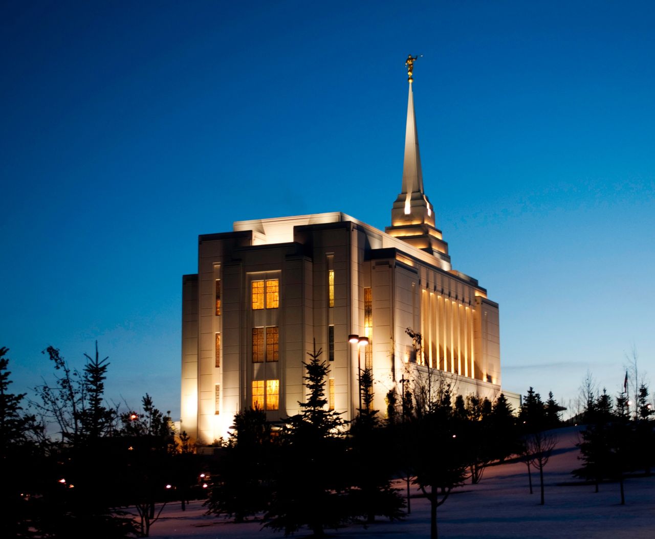 Rexburg Idaho Temple at Sunset