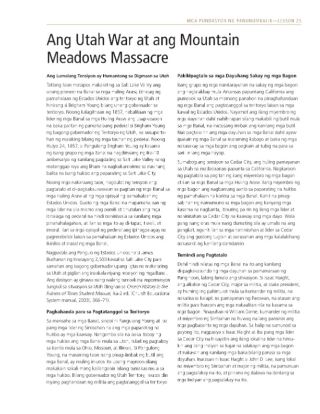 Lesson 25: Ang Utah War at ang Mountain Meadows Massacre