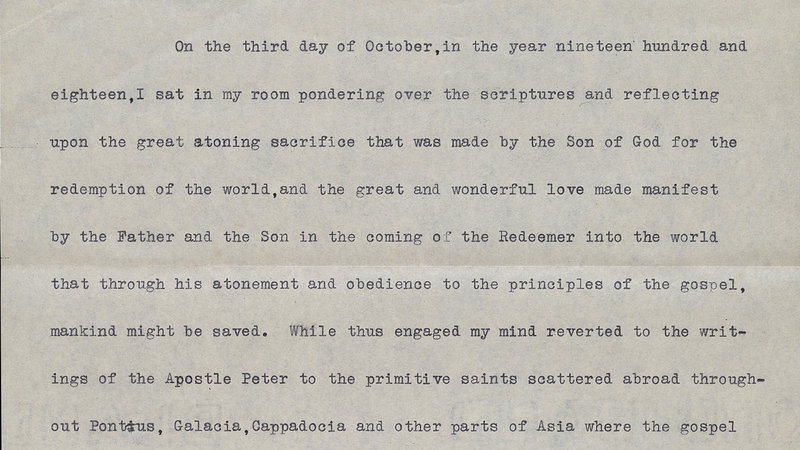 Joseph F. Smith's Vision of the Redemption of the Dead