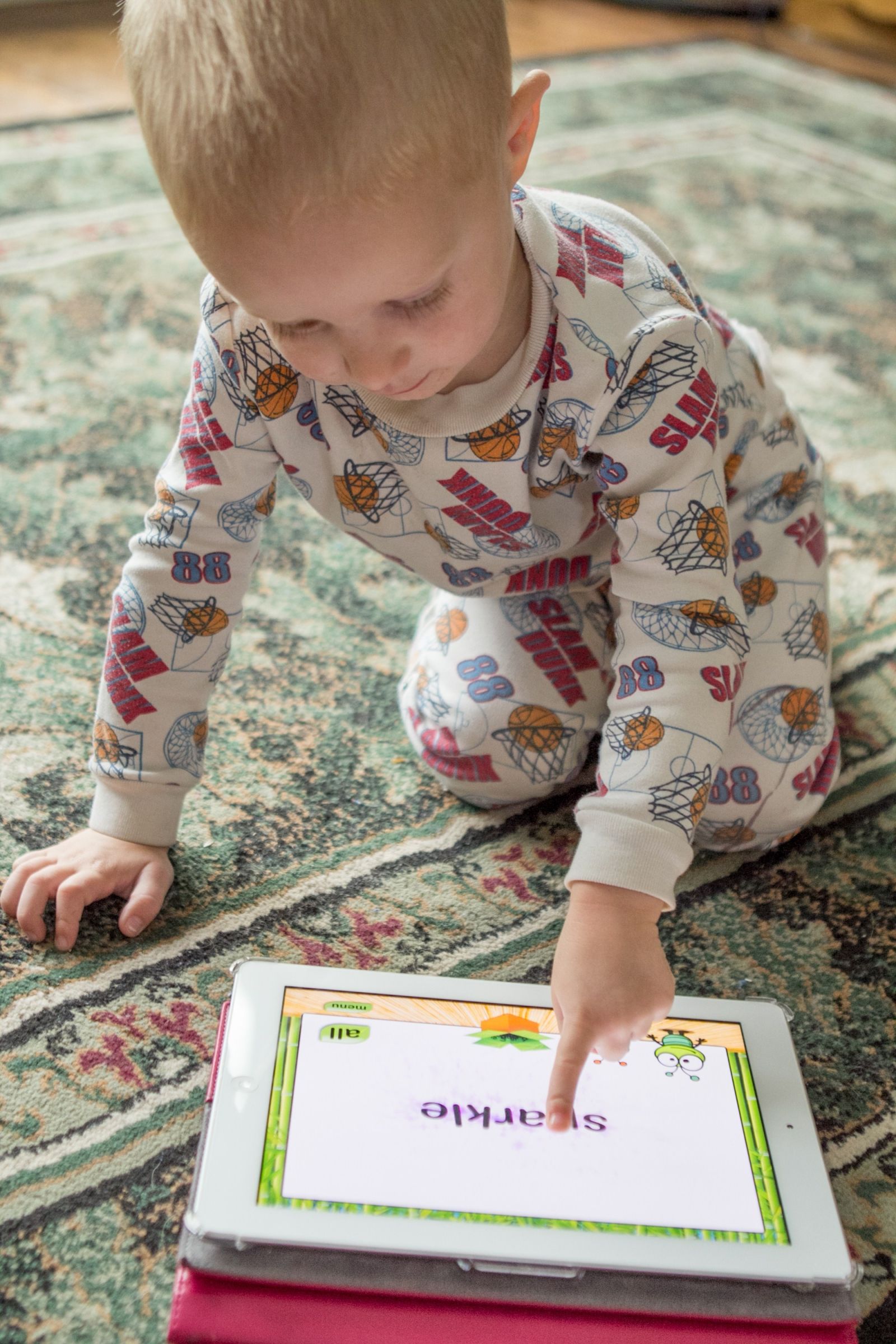 Toddler with iPad
