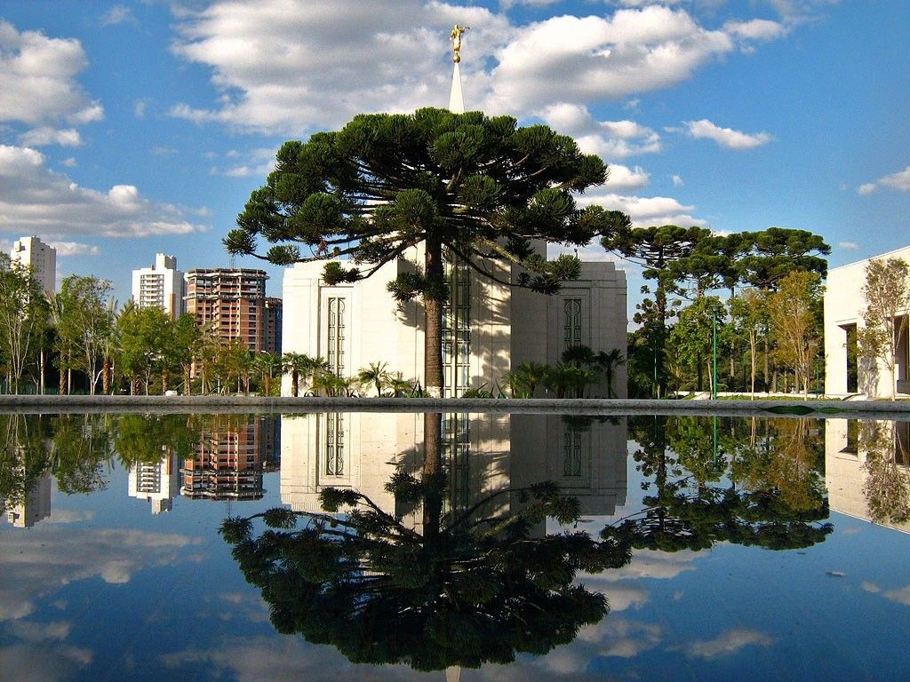 Reflection Pond on the Grounds of the Curitiba Brazil Temple