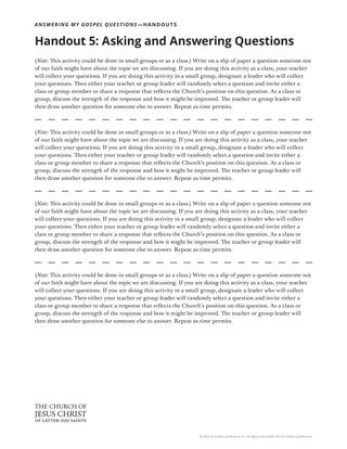 Handout 5: Asking and Answering Questions