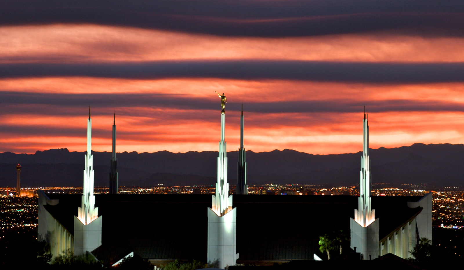 Las Vegas Nevada Temple in the Evening