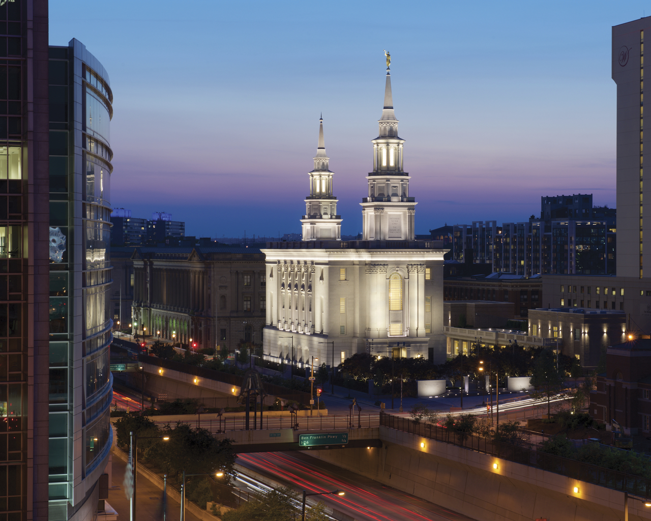Philadelphia Pennsylvania Temple at Sunset